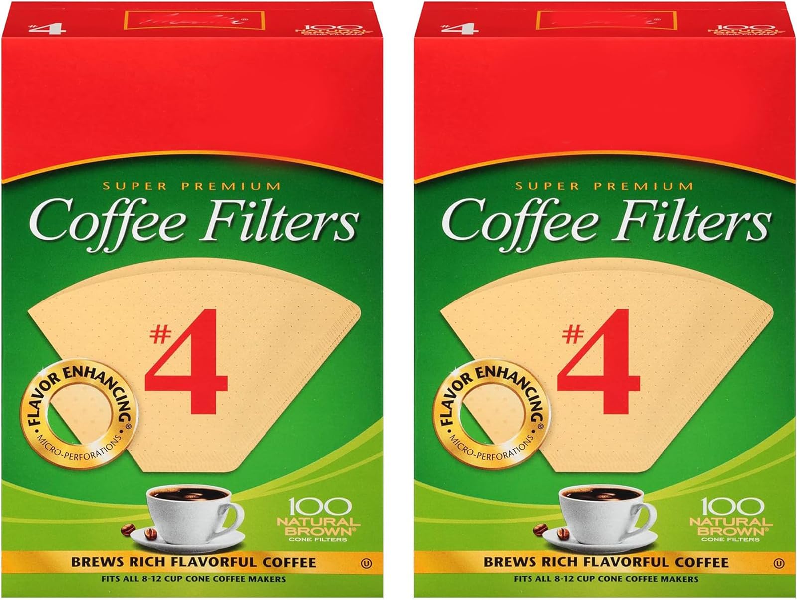 Amazon.com: Generic Coffee Filters #4, Natural Brown, 2 Pack of 100 ...