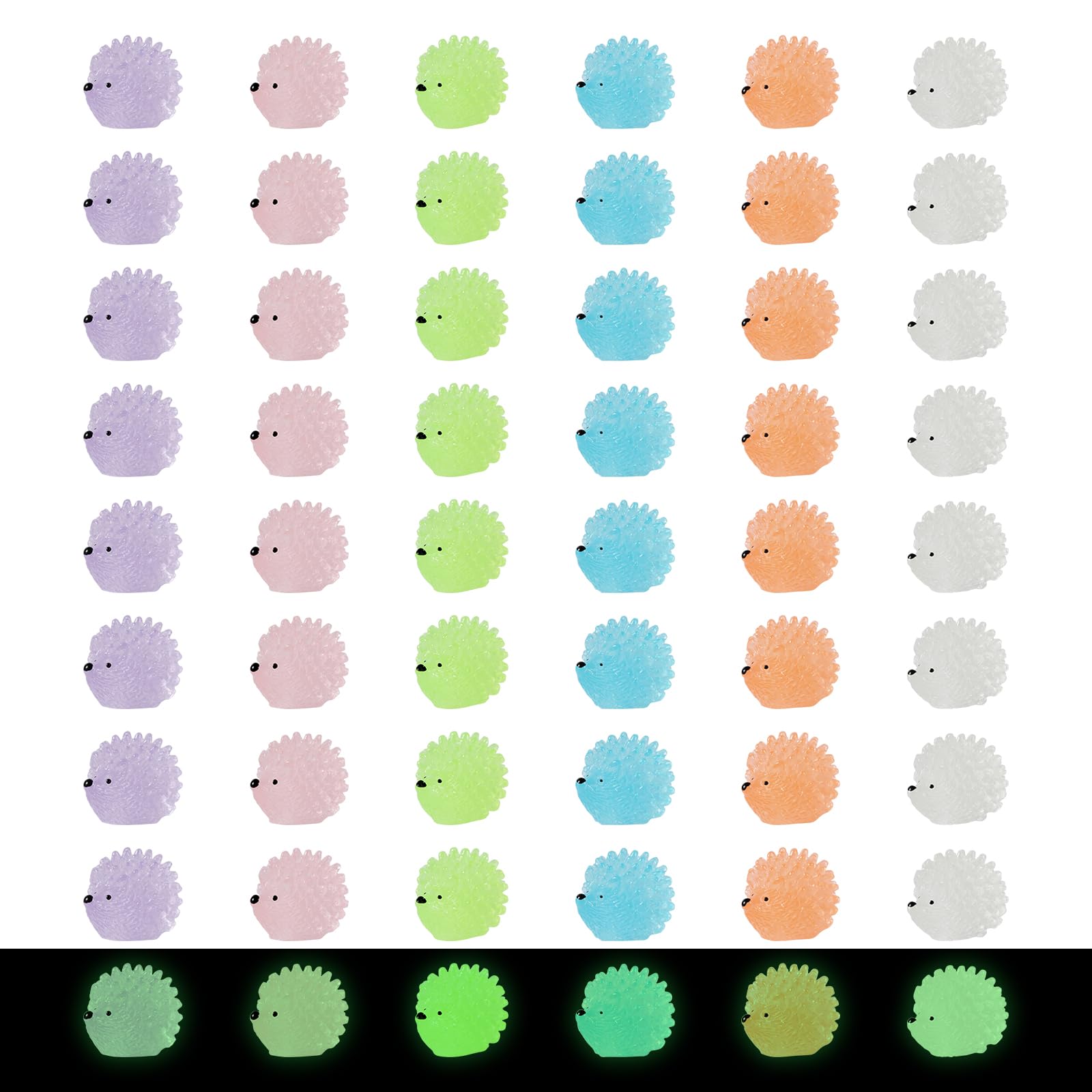 Amazon.com: 120pcs Mini Resin Hedgehogs to Hide, Glow in The Dark Small ...