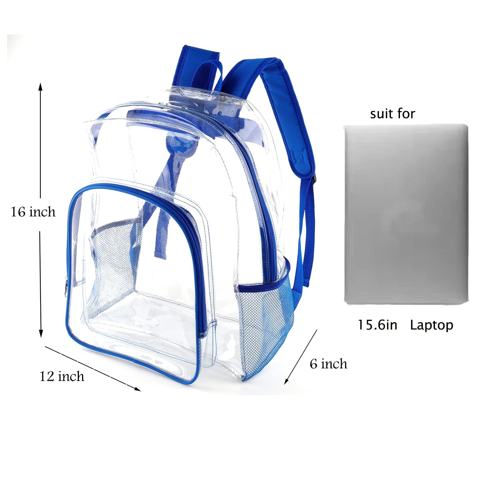 Snapklik.com : Clear Backpack See Through Clear Bookbags For School ...