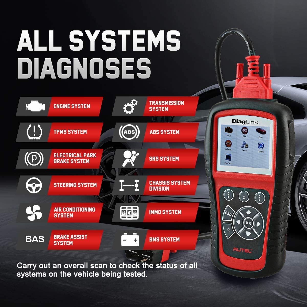 Buy Autel Obd2 Code Reader Diaglink Car Diagnostic Tool with Epb Reset ...