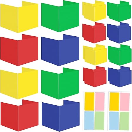 Amazon.com : 24 Pack Plastic Desk Dividers Assorted Colors Privacy ...