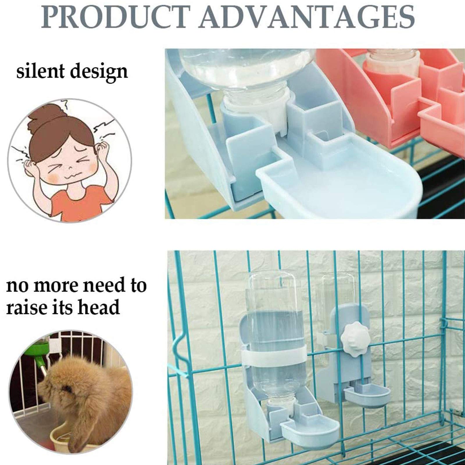 Snapklik.com : Kathson Rabbit Water Bottle, 17oz Hanging Water Fountain ...