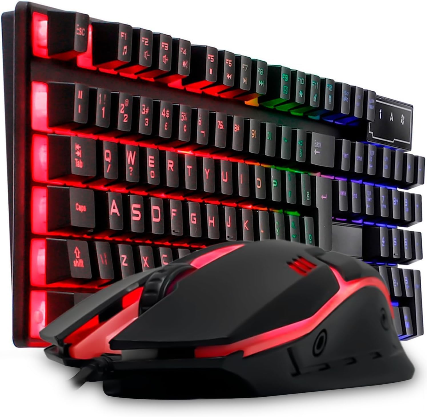 Kit Teclado e Mouse Gamer Semi Mecânico com LED RGB – Teclado USB para ...