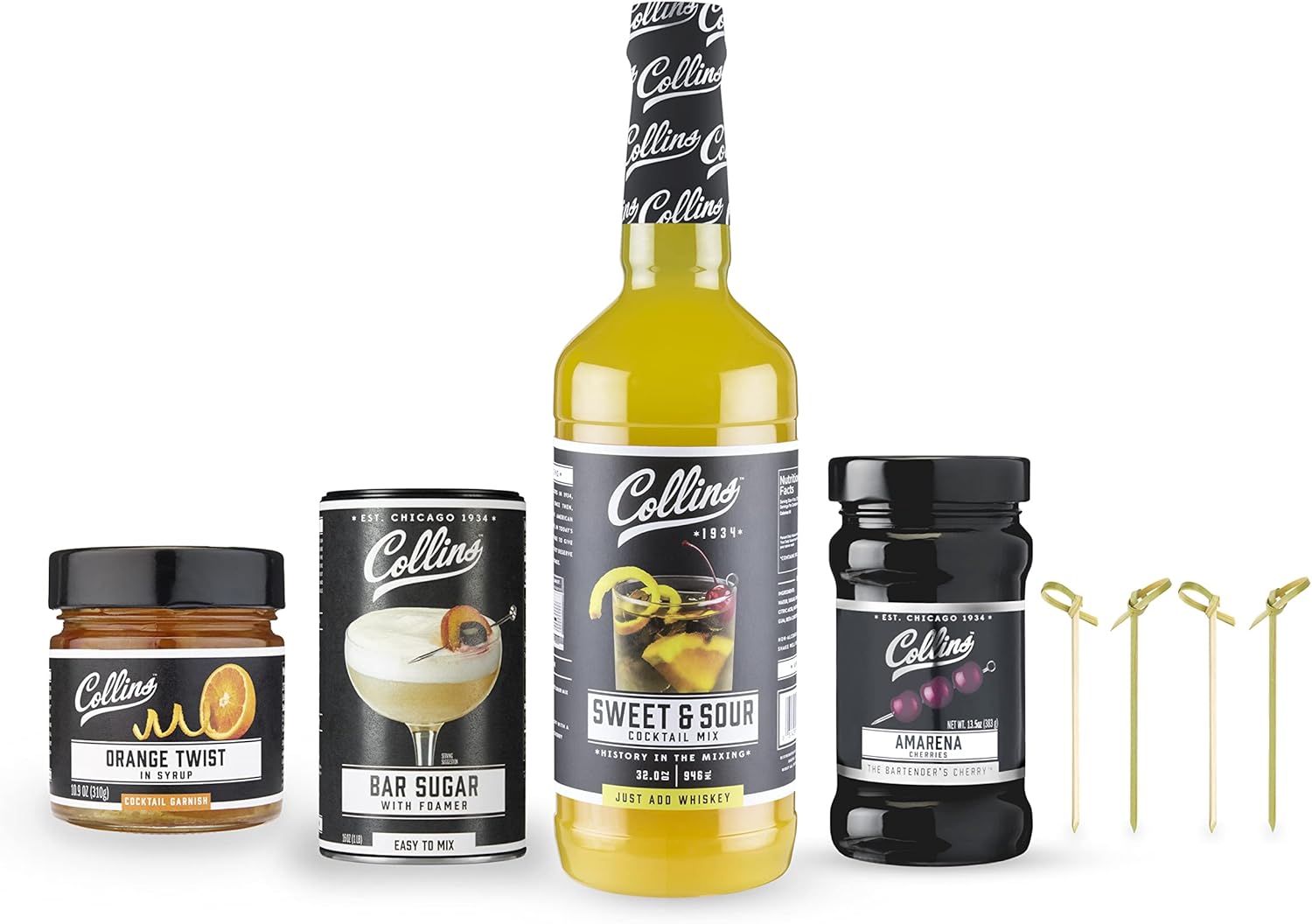 Amazon.com: Collins Whiskey Sour Kit, Cocktail Sweet and Sour Mix ...