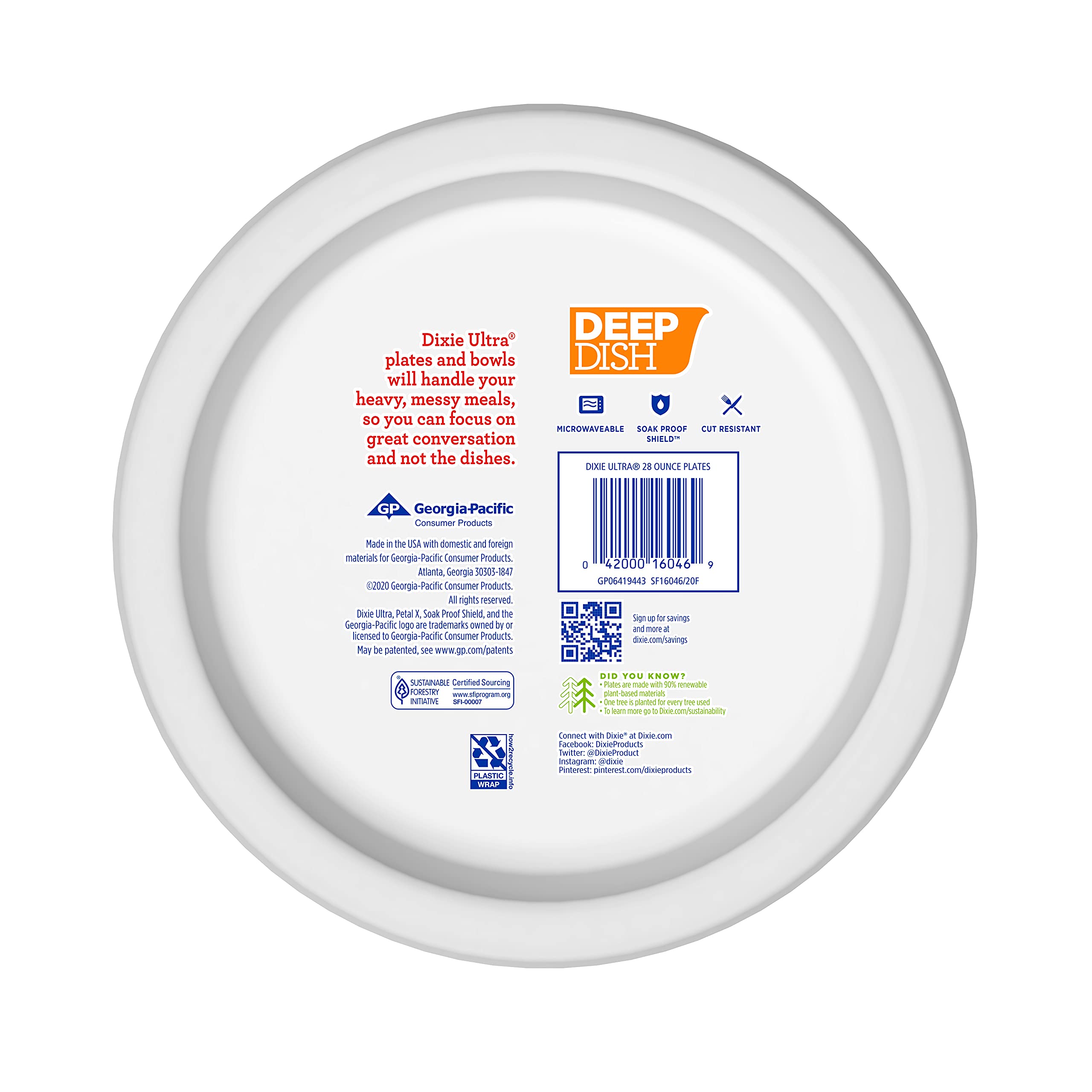 Snapklik.com : Ultra, Deep Dish Paper Plates, 28 Oz, 40 Count, Heavy ...