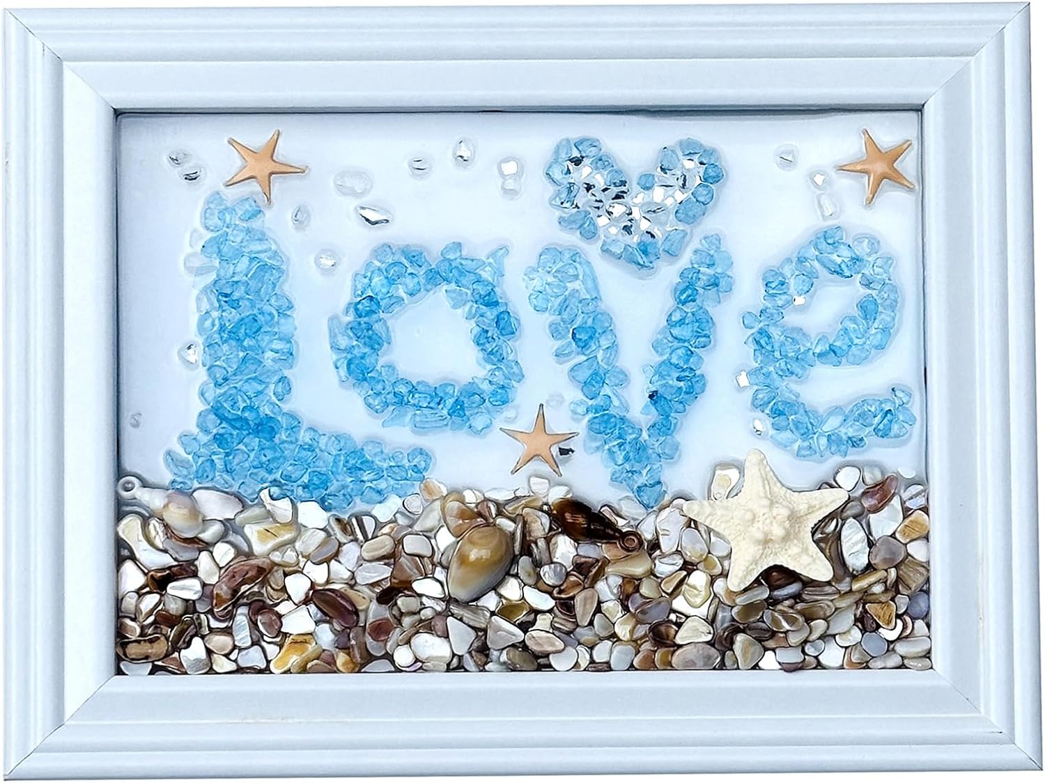 Amazon.com: MDEEKPY 10" Handmade Sea Glass Art Frame Kit, Stained ...