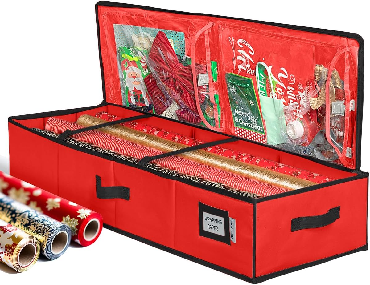 Wrapping Paper Storage Container – Fits up to 27 Rolls 1 3/8” Diam ...
