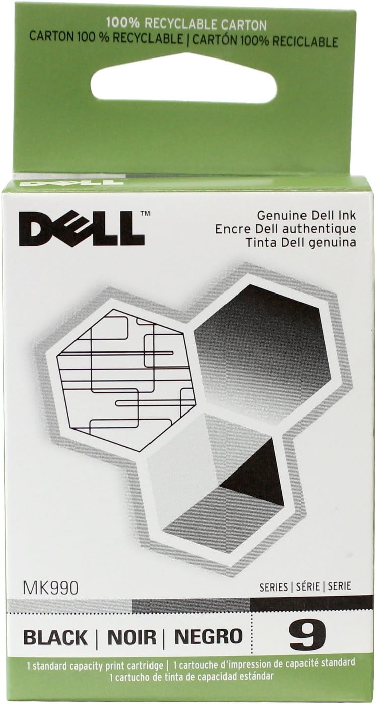 Amazon.com: DELL OEM Ink Cartridge, BLACK, yield 172 MK990 : Office ...