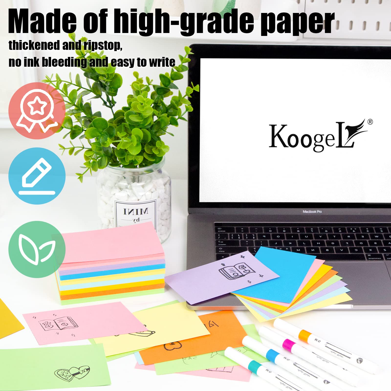 Snapklik.com : 300PCS Blank Index Cards, 3 X 5 Inch Index Cards Unruled ...
