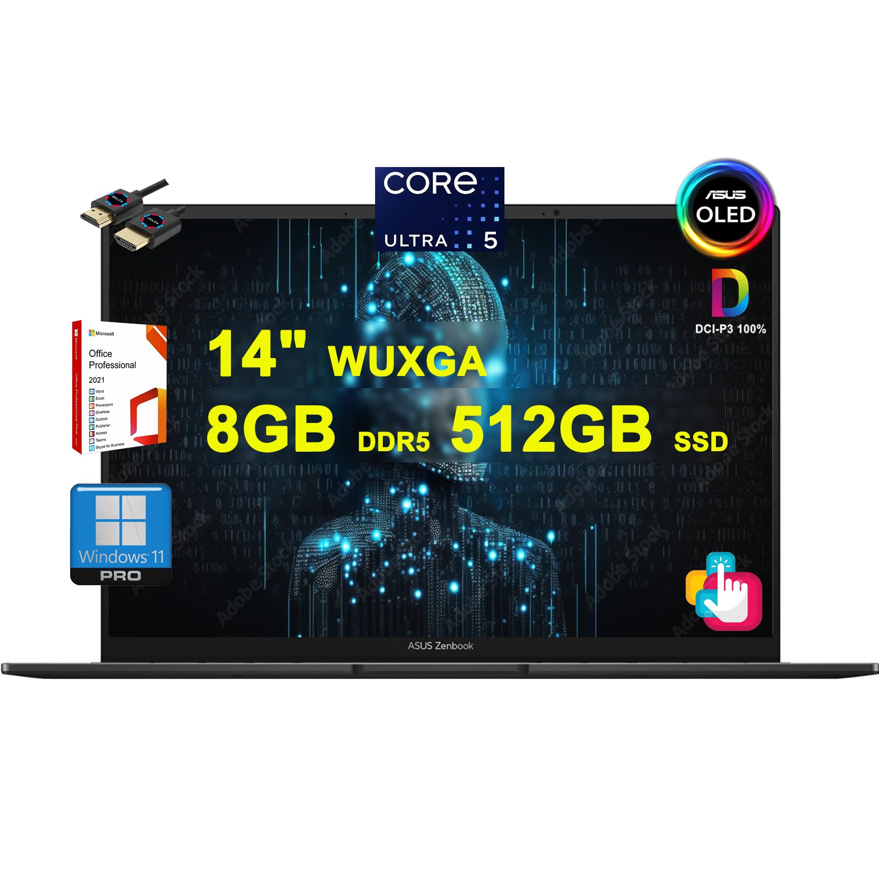 Snapklik.com : Zenbook 14 OLED AI PC Laptop 14" WUXGA OLED Touch ...