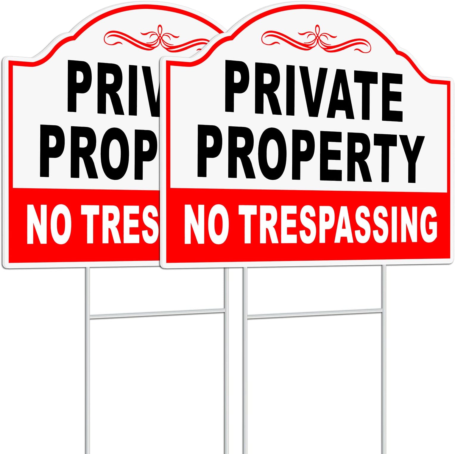 Venicor 2pc Private Property No Trespassing Sign With Metal 9962