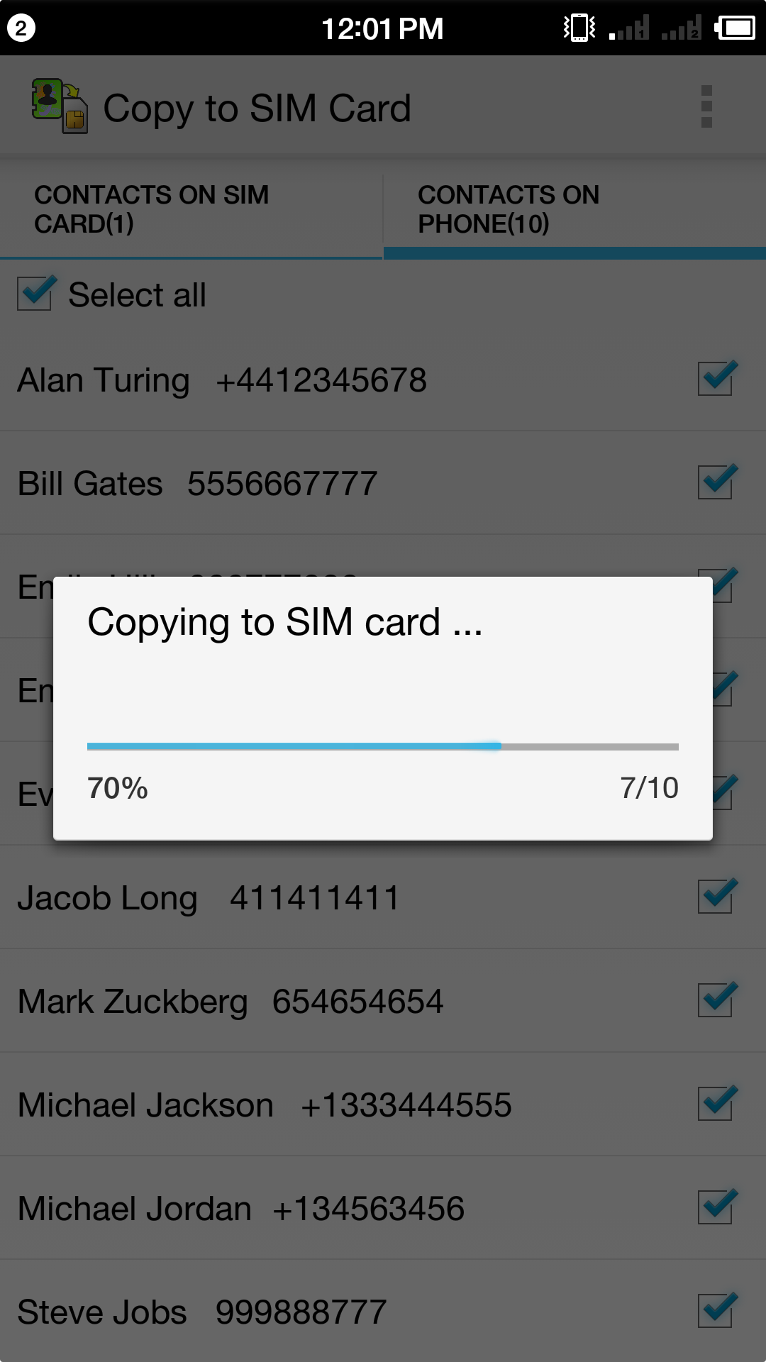 Copy to SIM Card - App on Amazon Appstore