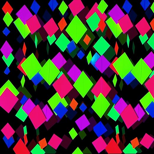 Amazon.com: 122feet UV Neon Streamers Glow Garland Hanging Paper Glow ...