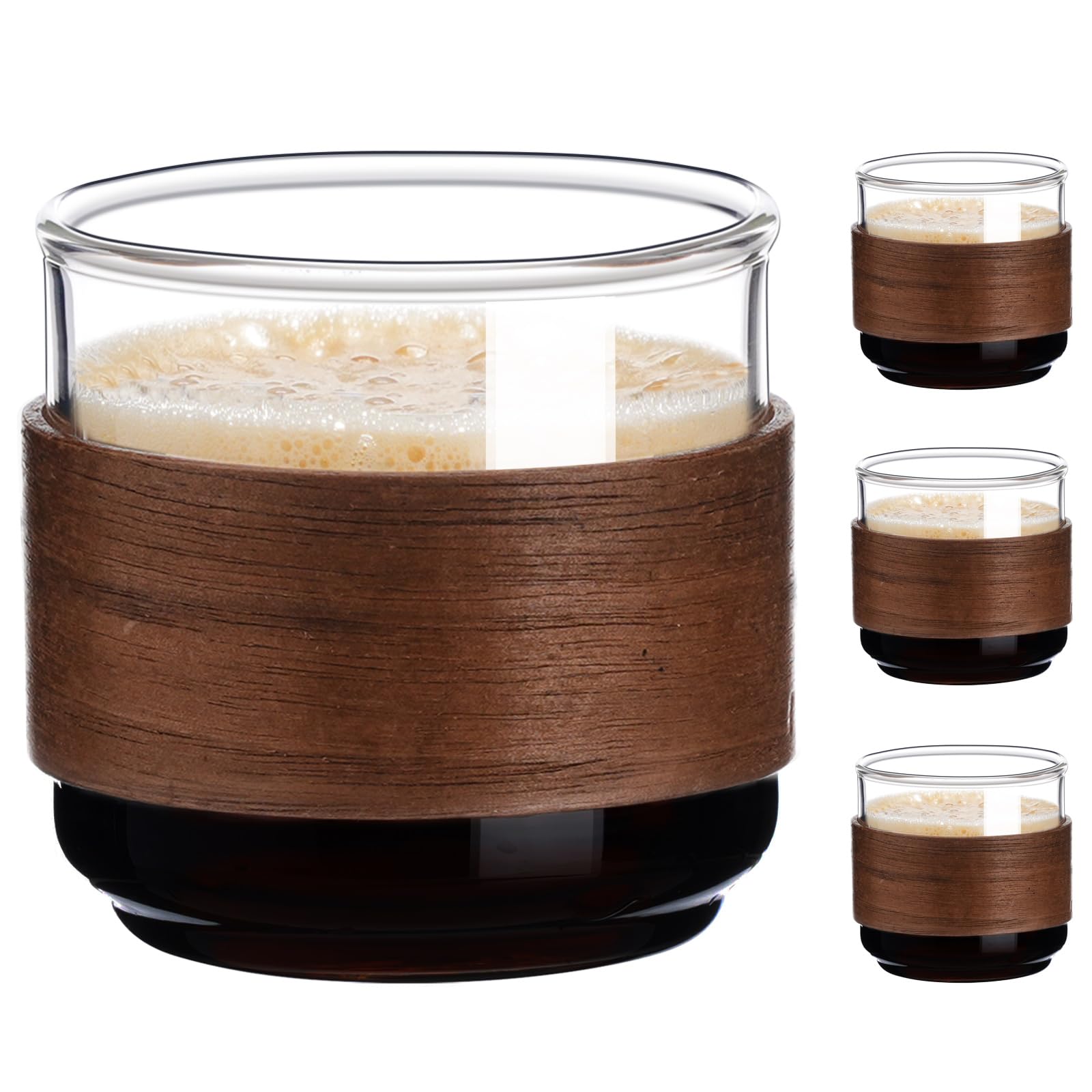 Amazon.com | gegewawa Espresso Cups Set of 4 with Ring, 5 OZ High ...