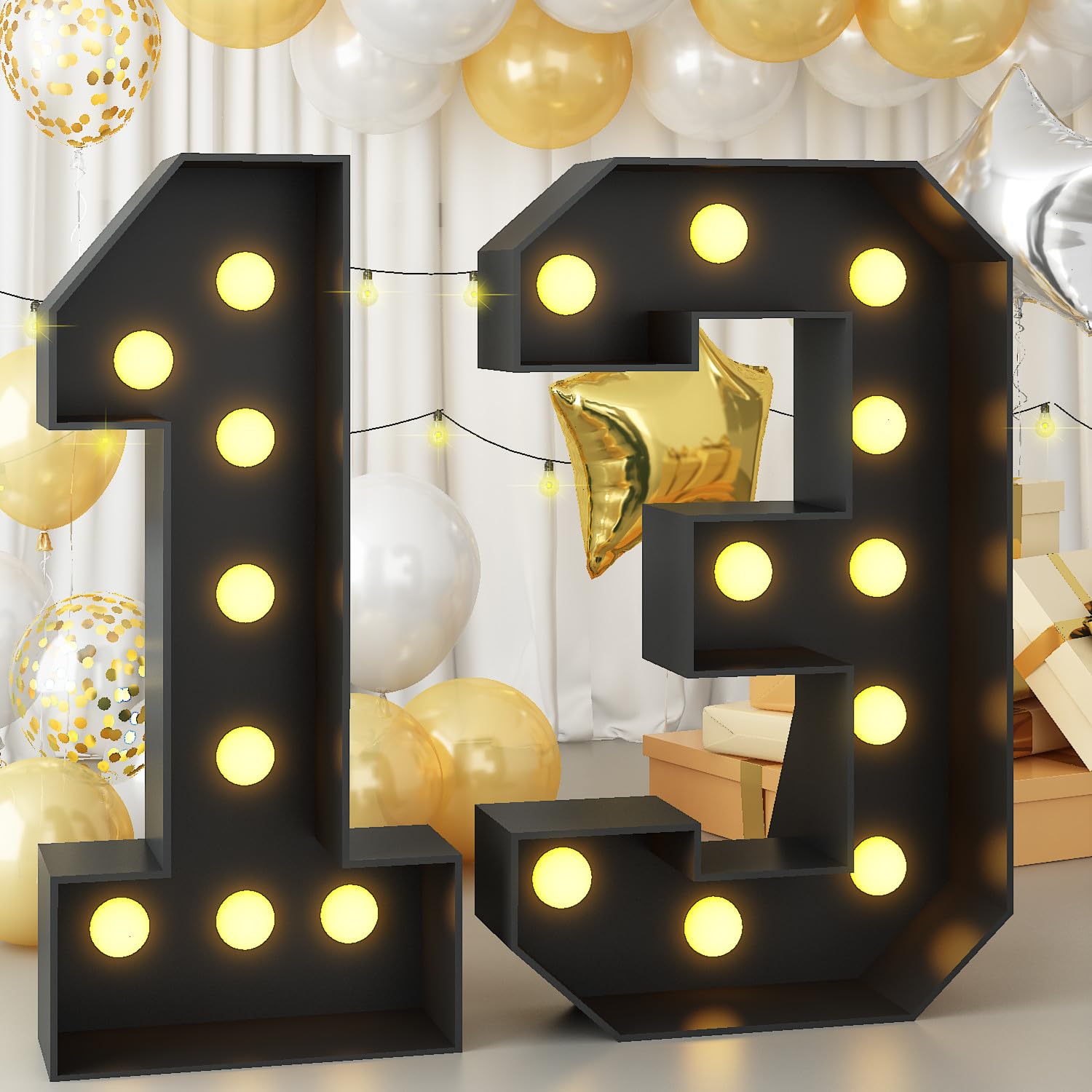 Amazon.com: Marquee 13 Numbers 4ft Light up Numbers Black Large Number ...