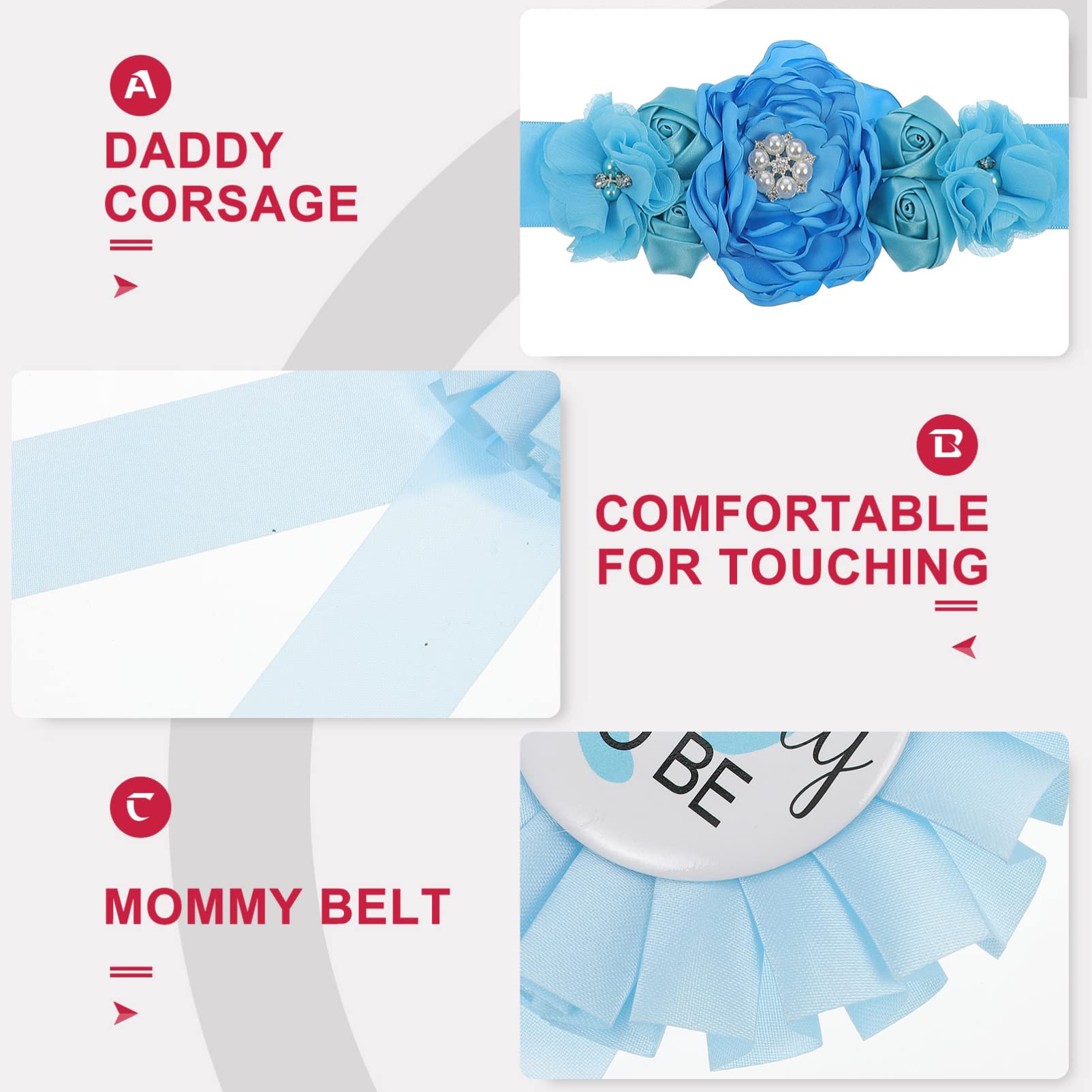 Snapklik.com : Pregnancy Maternity Chiffon Flower Belt & Badge Set 3Pcs ...
