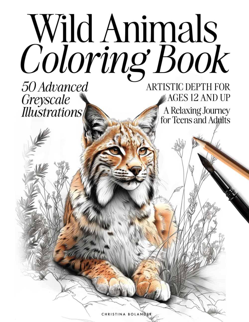 Amazon.com: Wild Animals Coloring Book: 50 Advanced Greyscale ...