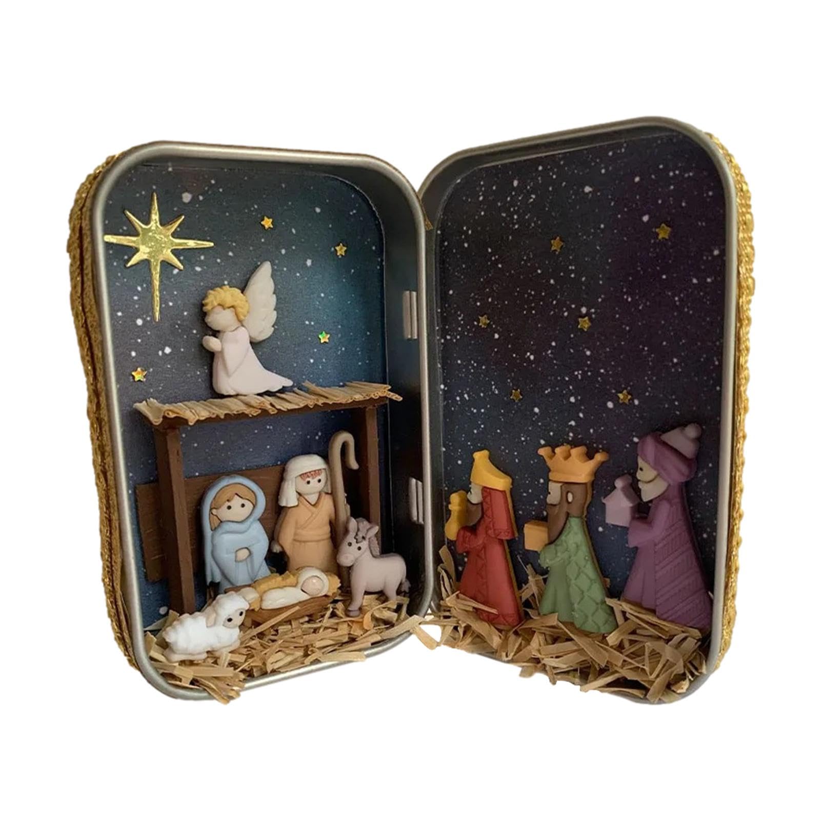 Amazon.com: Tabletop Nativity Decoration Resin Figurines - Holy Crafts ...