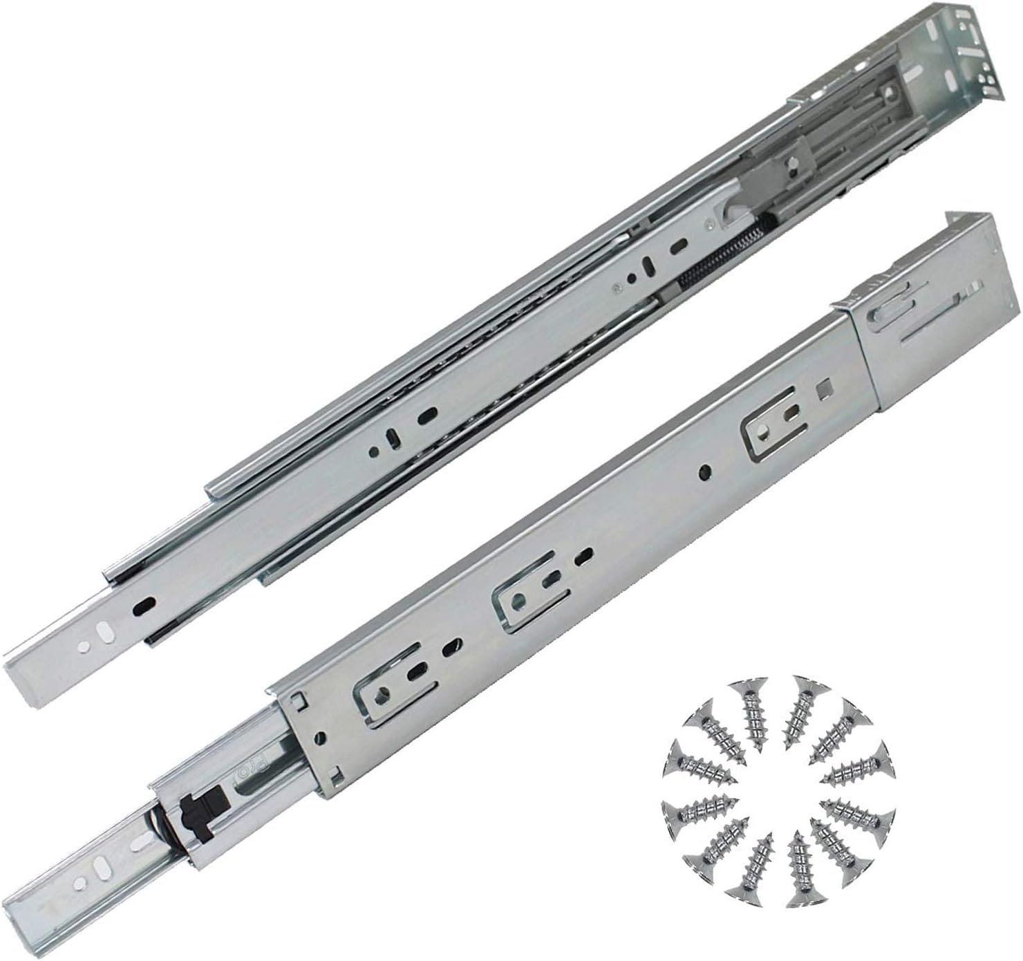 Gobrico 24-Inch Rear/Side Mount Drawer Slides, Soft Close Ball Bearing ...