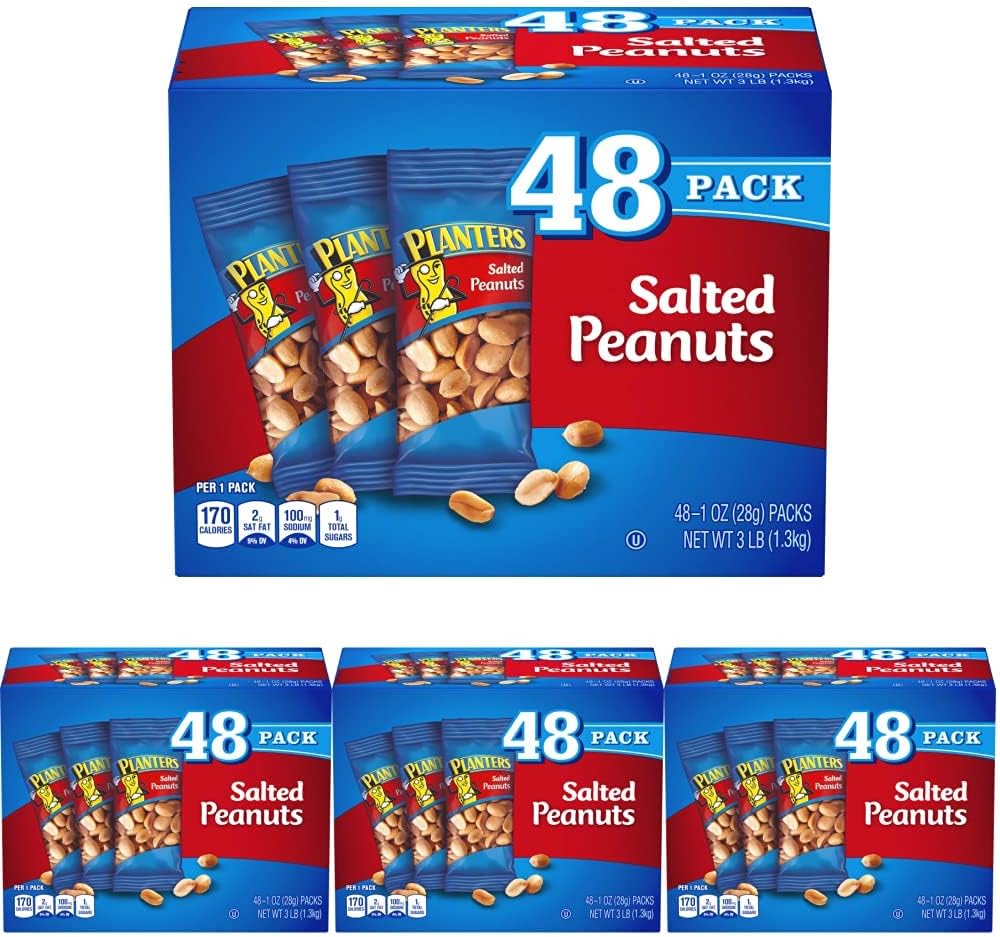 Amazon.com : PLANTERS Salted Peanuts, 1 oz. Bags (192 Pack) - Snack ...
