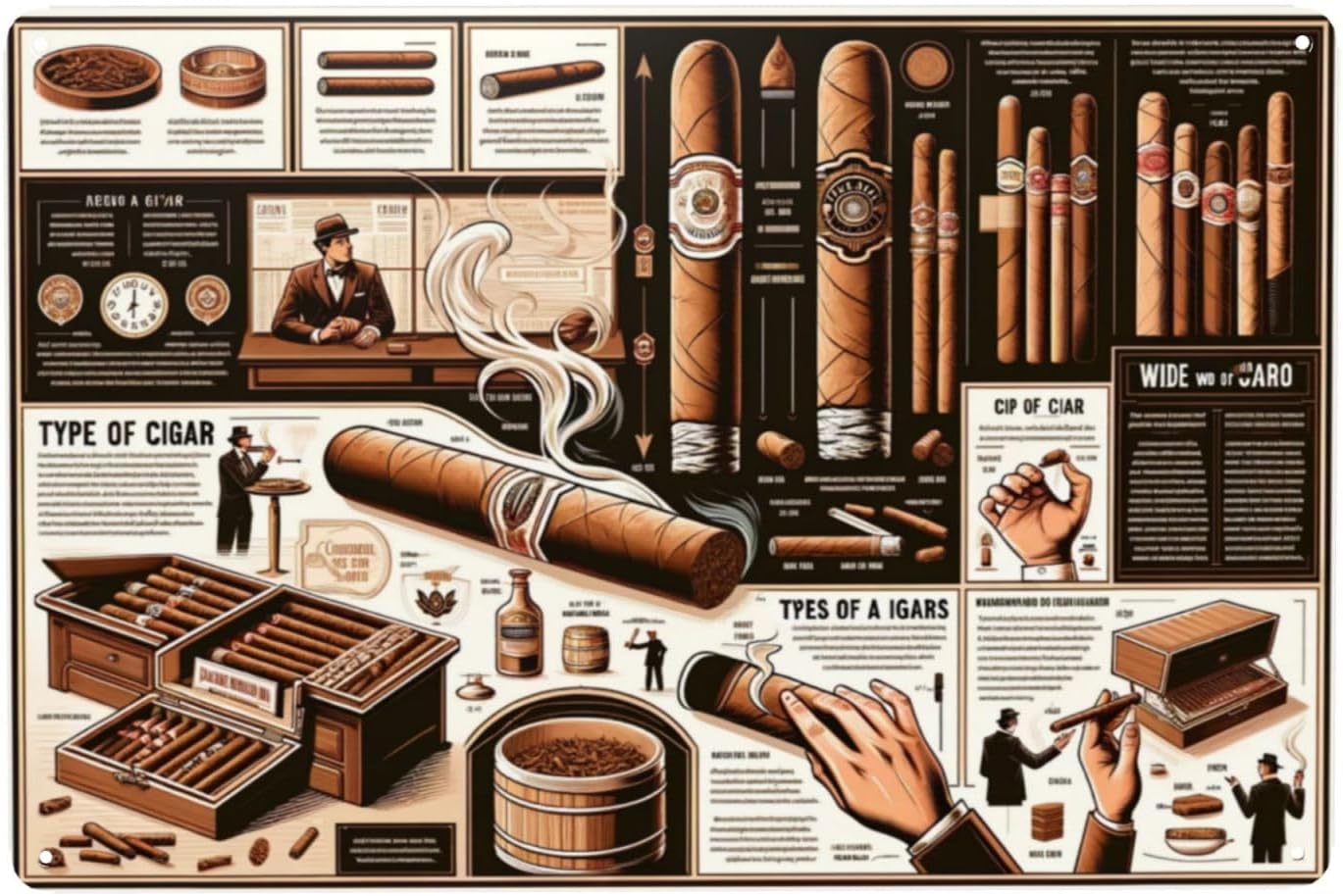 Amazon.com: Connoisseur's Choice Classic Cigar Guide Metal Wall Art ...