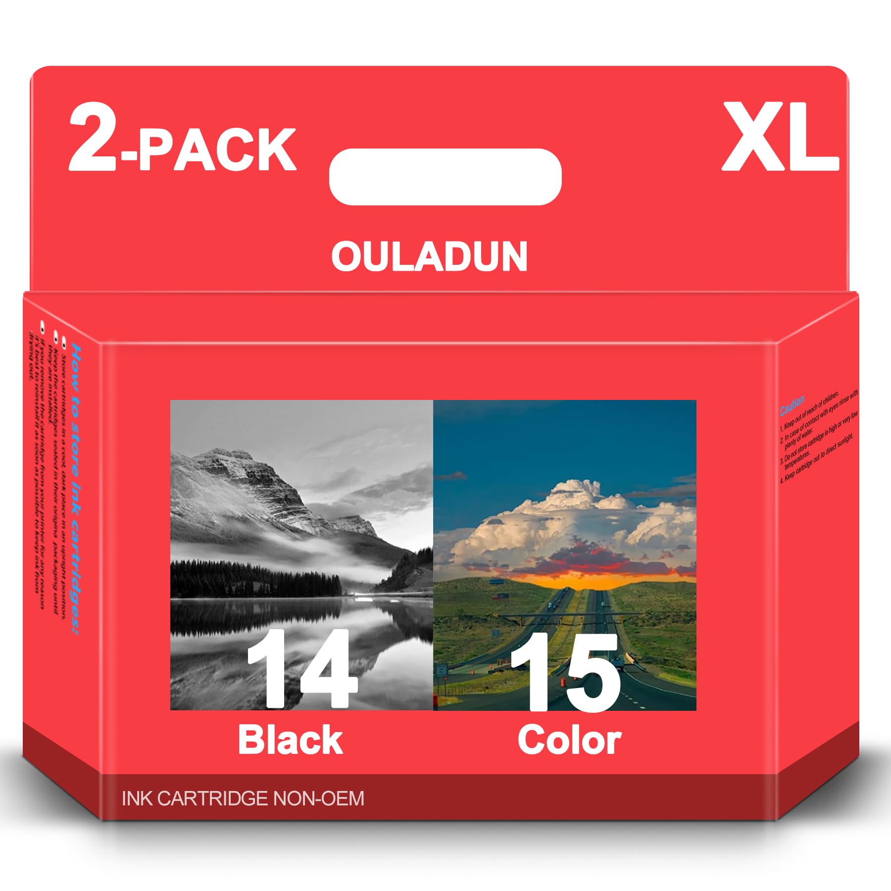 Amazon.com: 14 & 15 Black and Color Ink Cartridge Replacement for ...