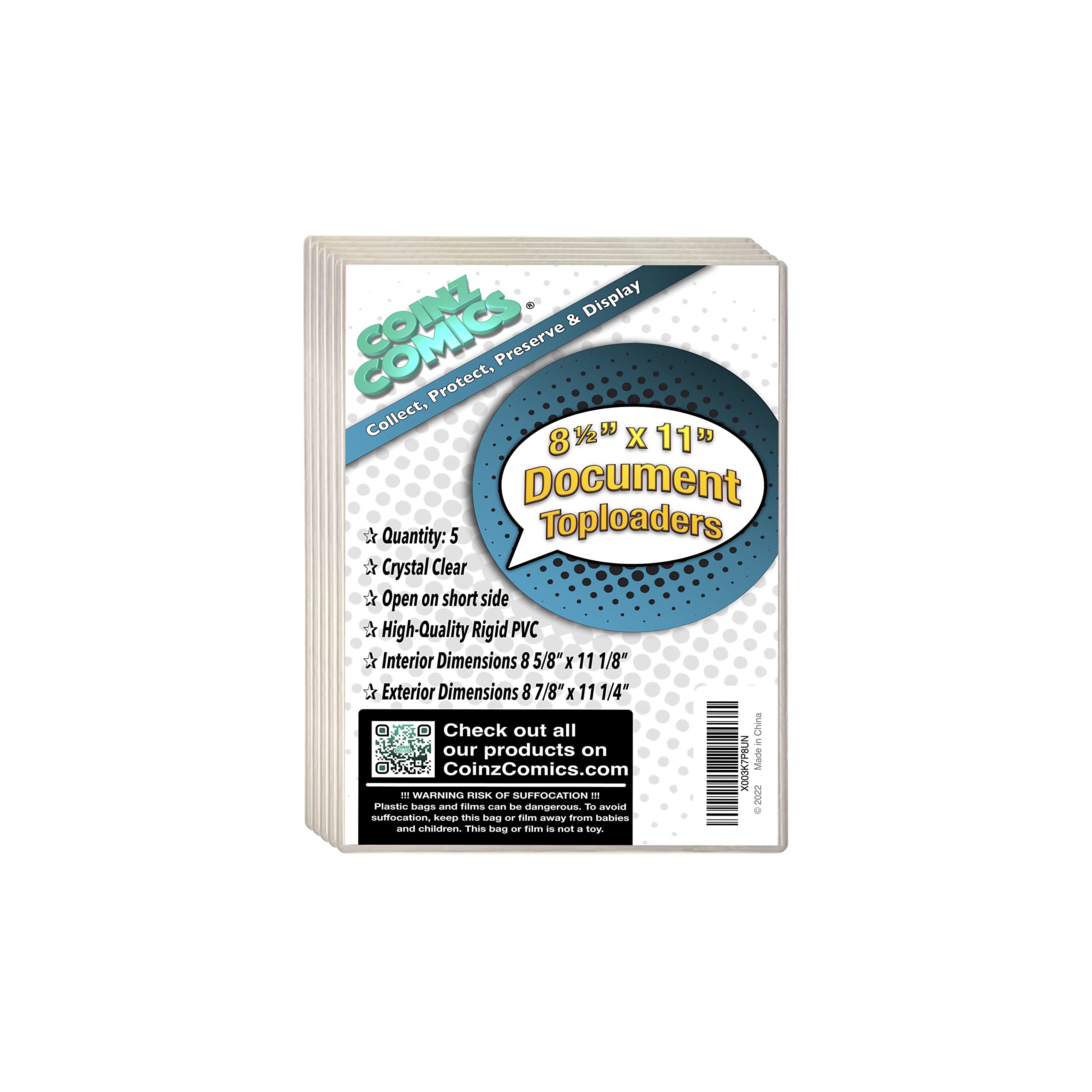Coinz Comics: (5 Pack) 8.5x11 Toploader/Document Holder/Photo Holder ...