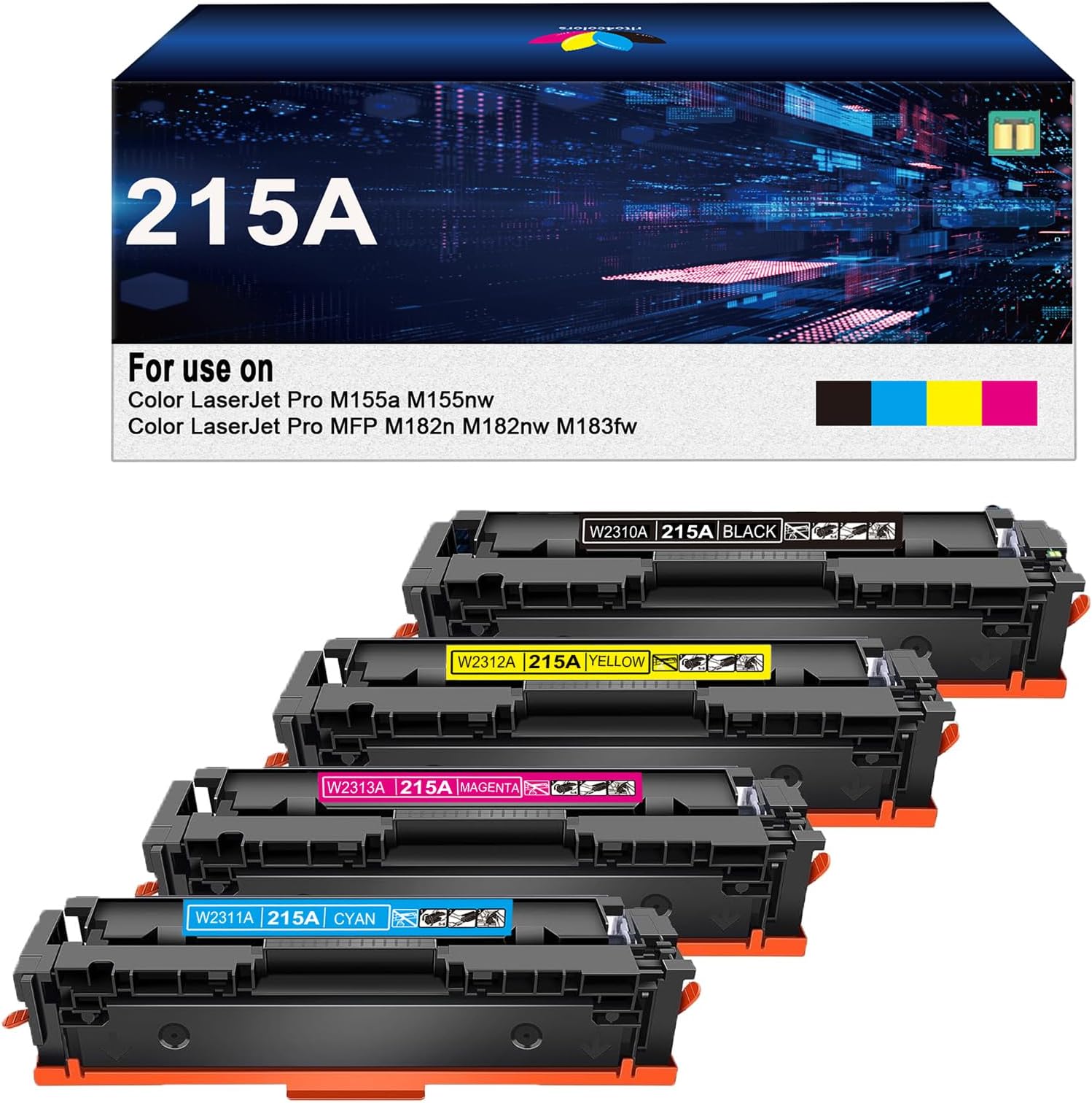 Amazon.com: 215a Toner cartridges 4 Pack - Replacement for hp 215a ...