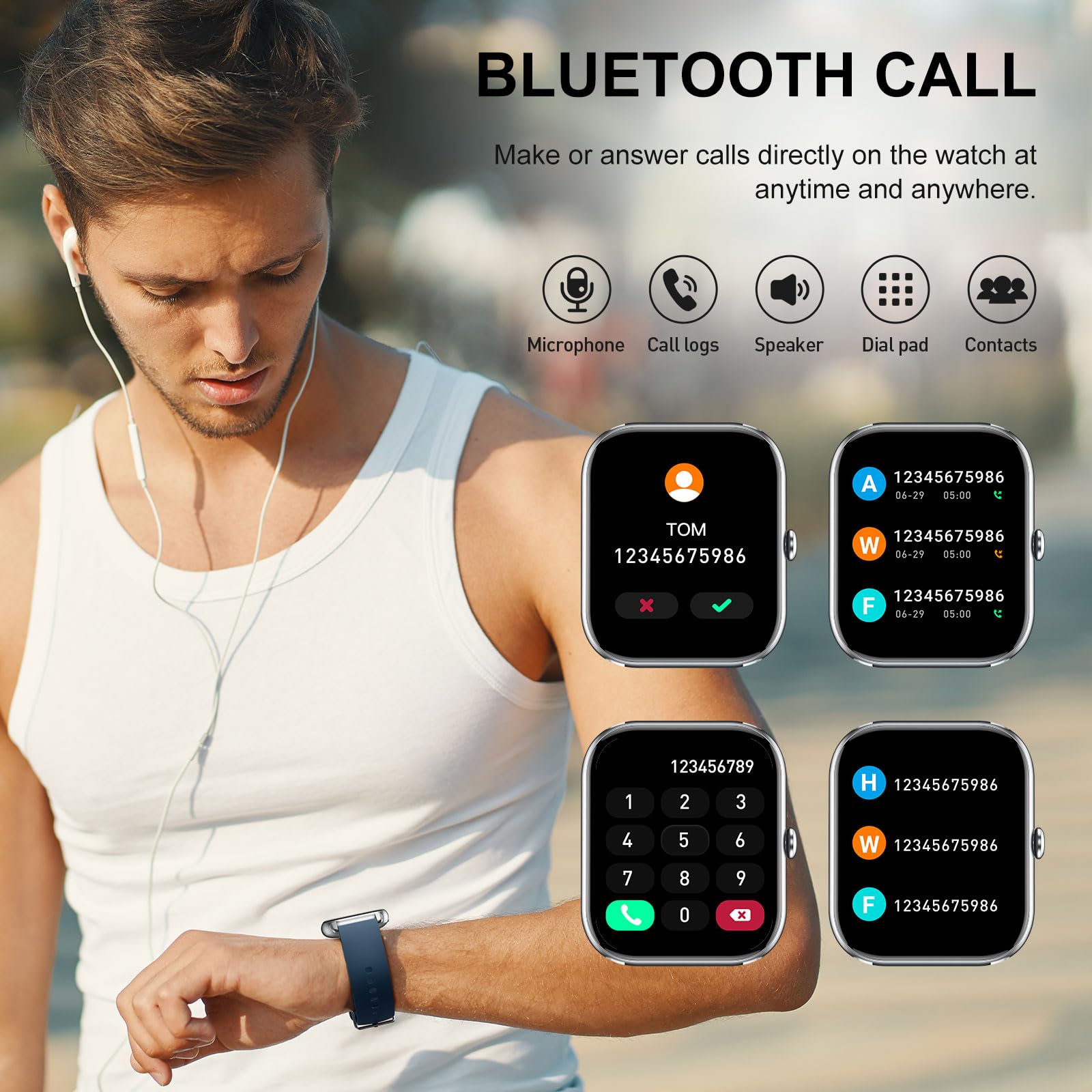 Snapklik.com : Smart Watch For Men Women Answer/Make Calls, 1.85" HD ...