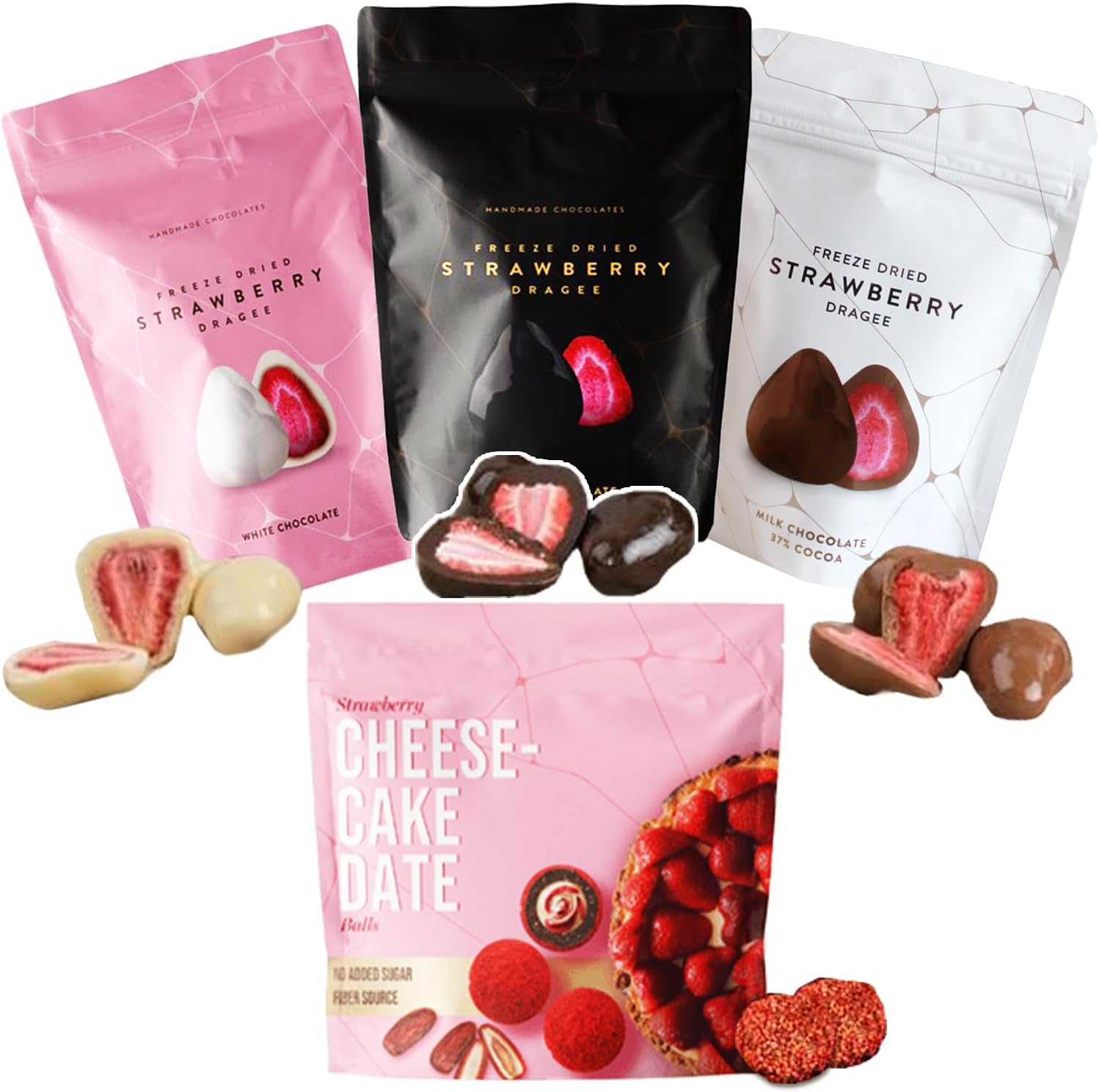 Amazon.com: Chocolate Covered Strawberry Variety Pack 4 Pcs, Exquisite ...