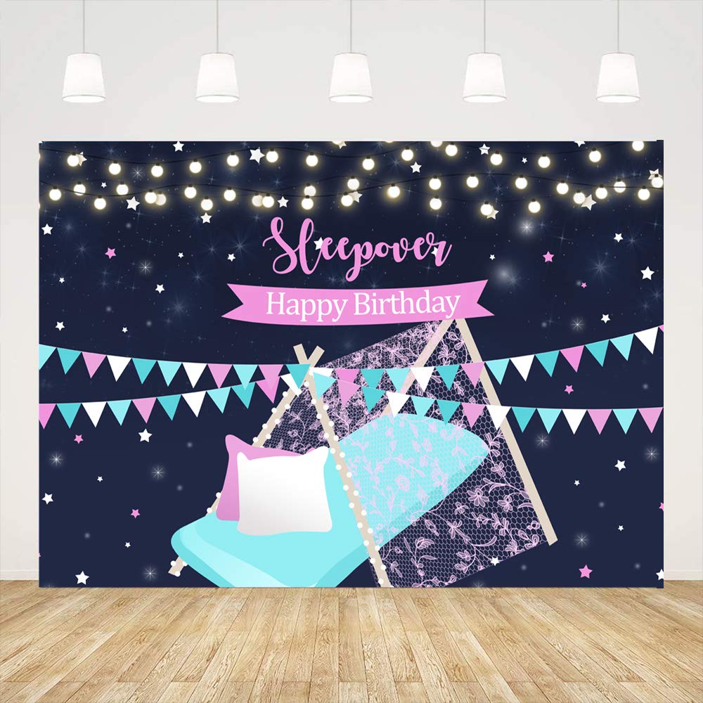 Ticuenicoa 7x5ft Sleepover Birthday Backdrop Slumber Party Backdrops ...