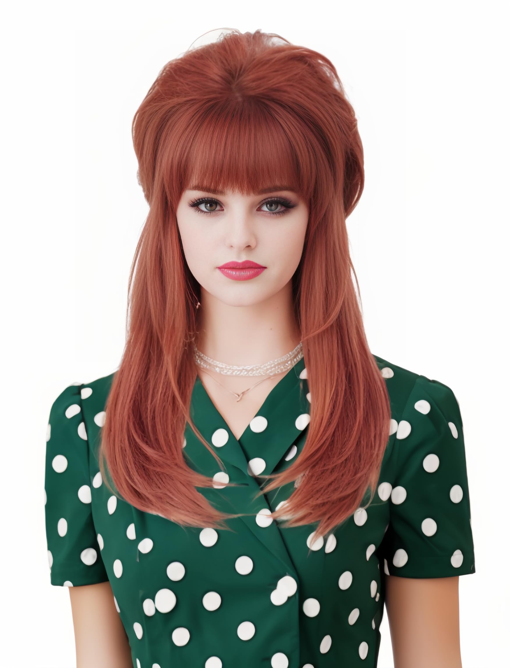 Amazon.com : Gerulyss Reto Copper Red Wig for 50s 60s 70s Beehive ...
