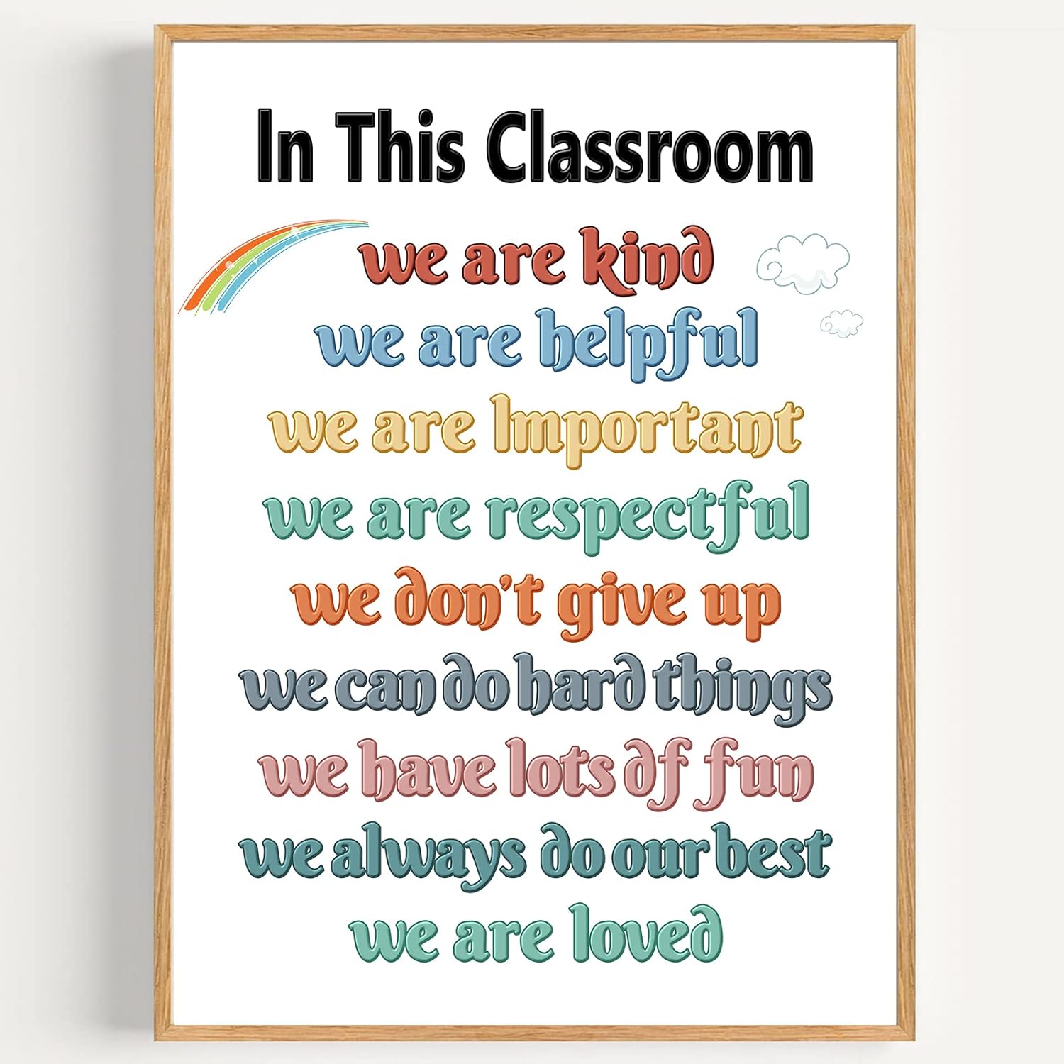 Amazon.com: In This Classroom Canvas Wall Art Boho Rainbow Poster ...