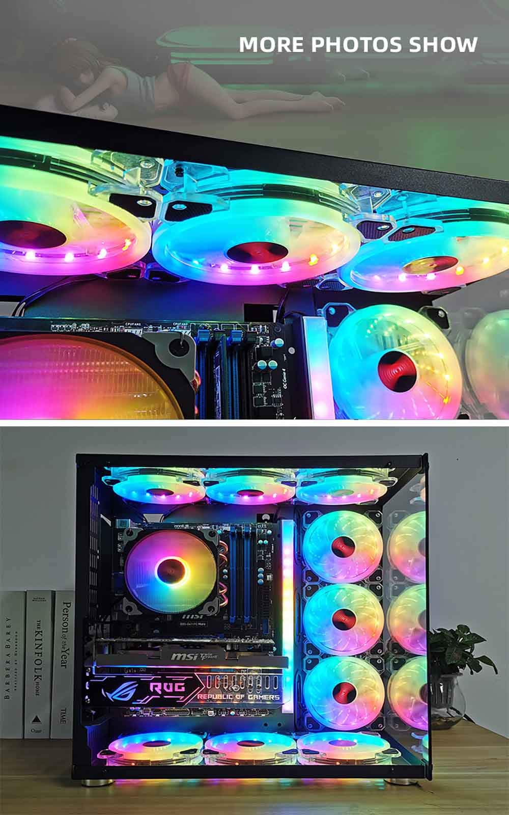 Buy 3 Pack RGB Case Fans,120mm Silent Computer Cooling PC Case Fan ...