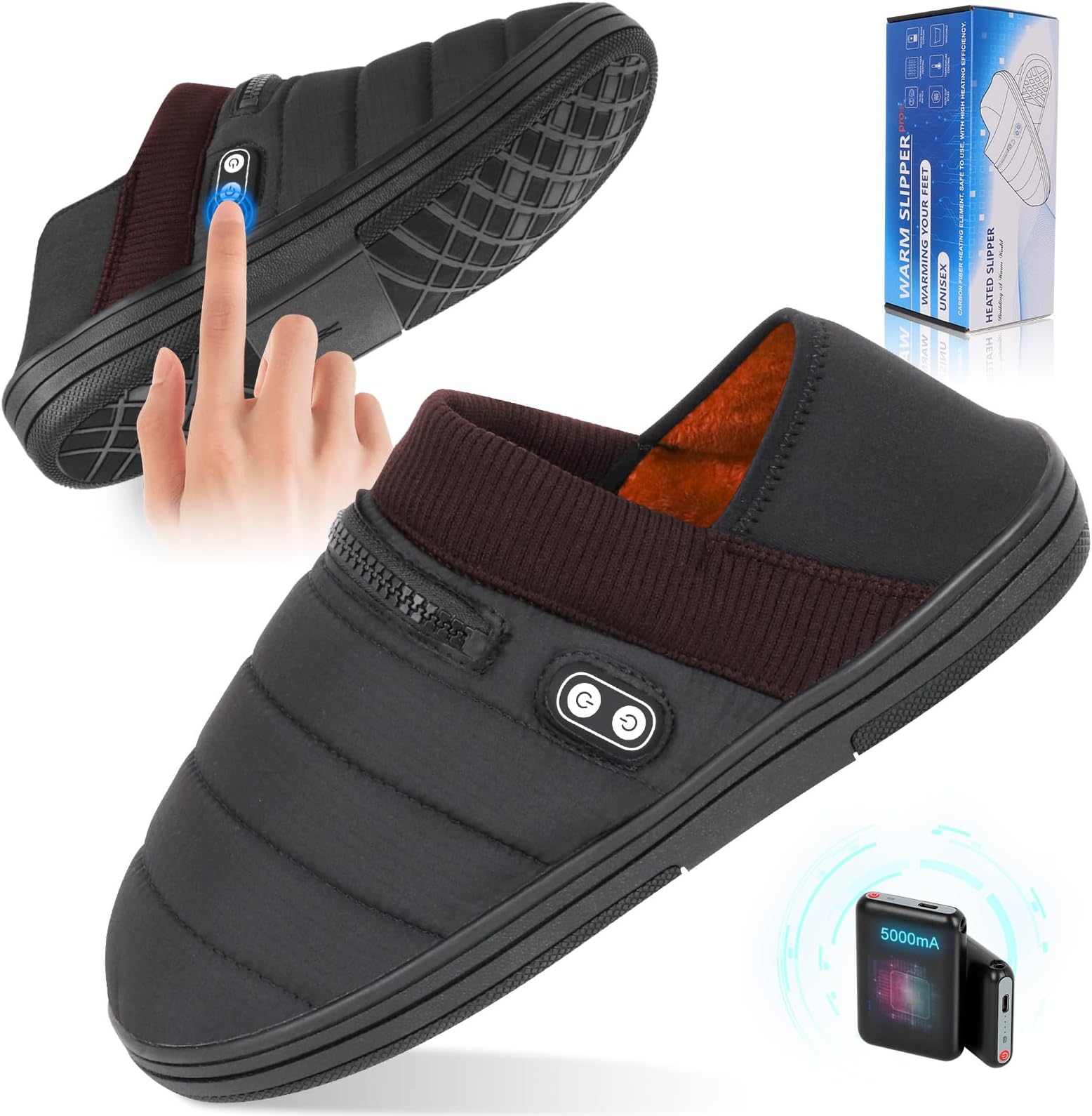 Amazon.com: Heated Slippers, BIAL Unisex Electric Heating Pad for Feet ...