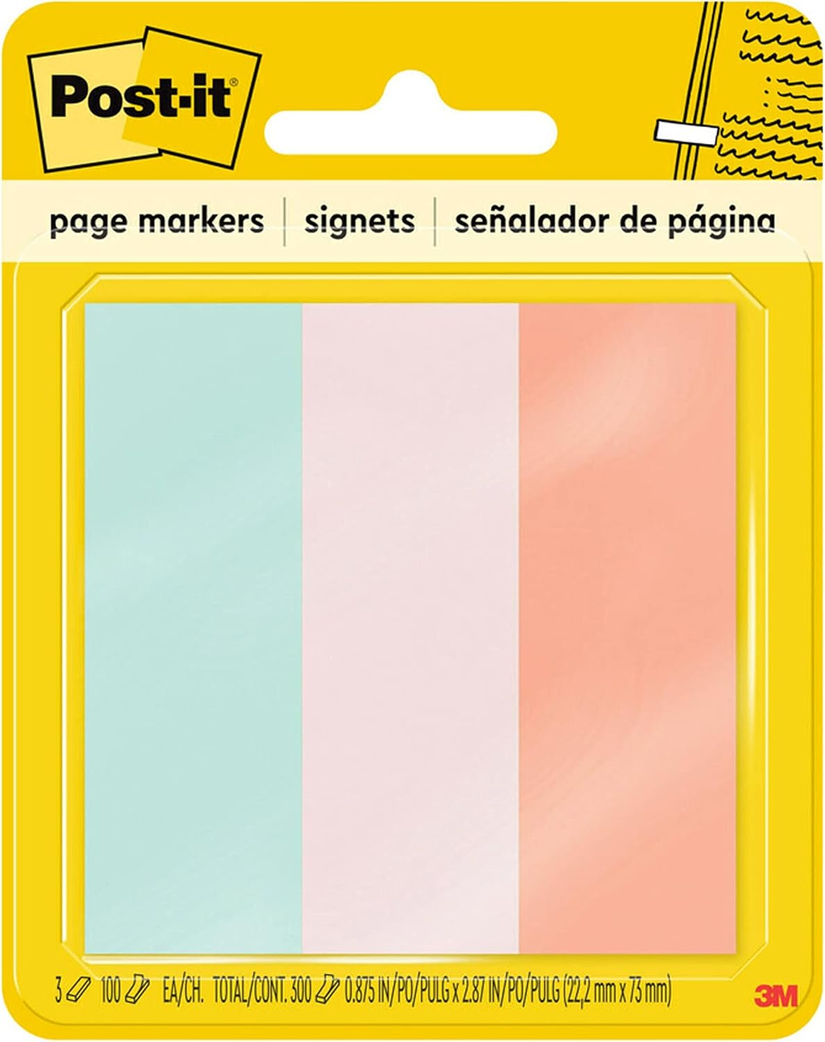 Amazon.com : Post-it Page Markers, 1 in x 3 in, Ideal for Temporary ...