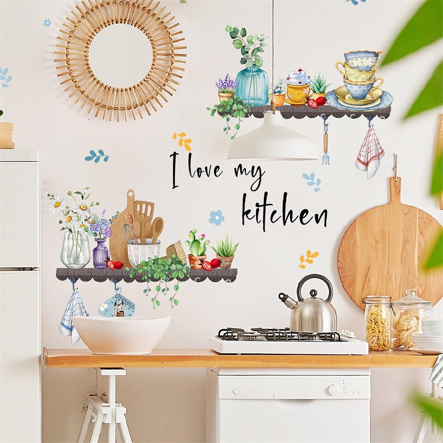 Amazon.com: Bowl Kitchenware Utensil Shelf Wall Stickers, sacinora I ...
