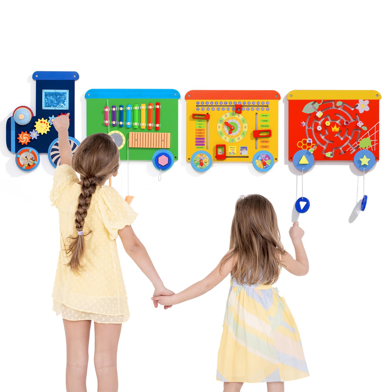 Montessori Activity Wall Busy Board Panels Toddler Train Sensory Board ...