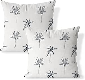 Amazon.com: GTEXT Tropical Palm Tree Pillow Covers 18x18 Set of 2 Blue ...
