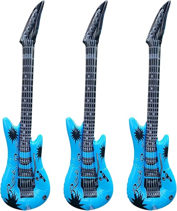 Amazon.com: 3 Pack Inflatable Guitar, Assorted Colors Blow Up Guitar ...