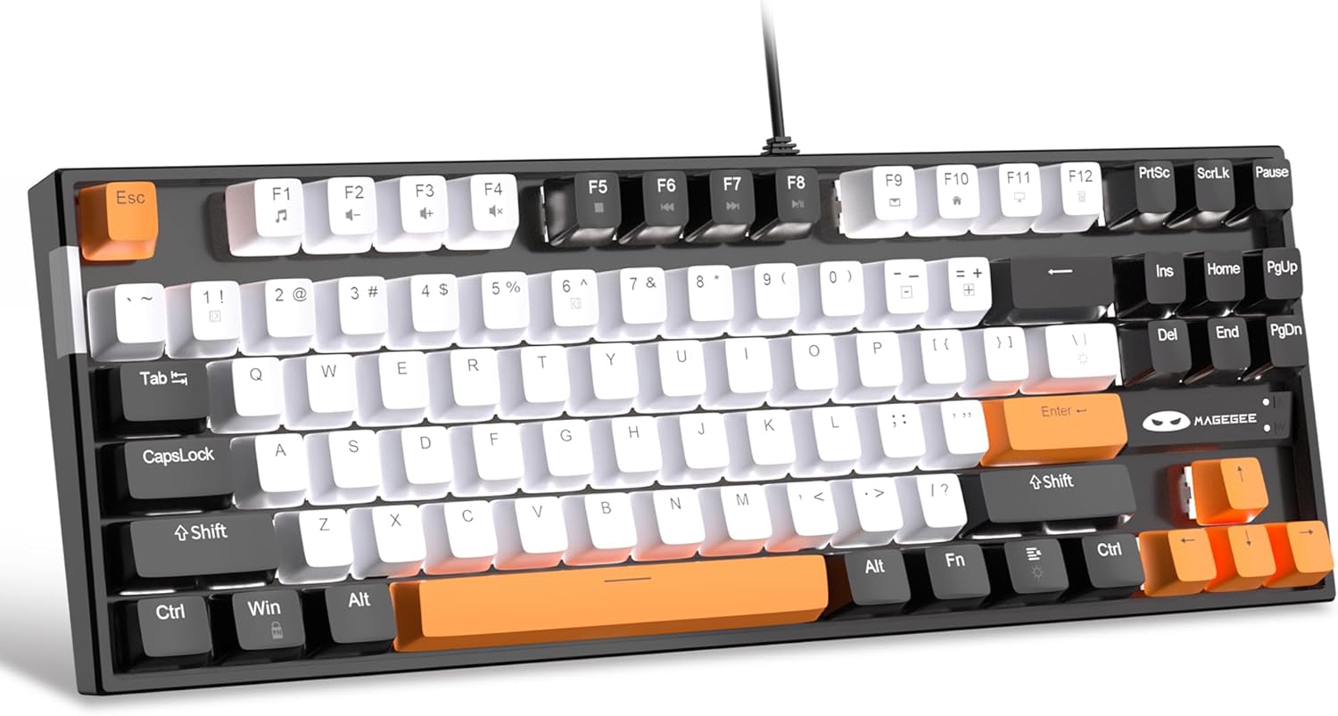 MageGee 75% Mechanical Gaming Keyboard, Yellow Switch, LED White ...
