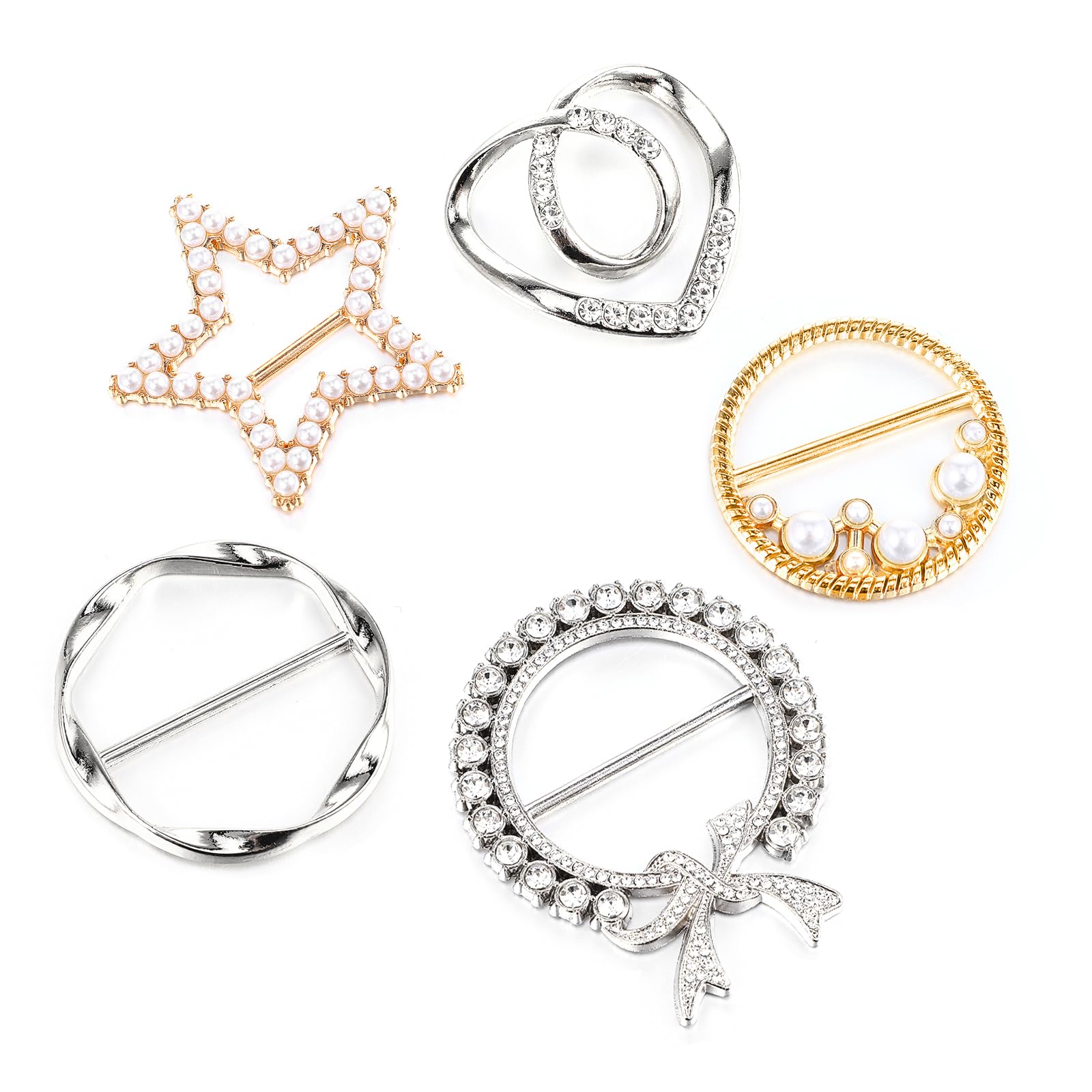 Amazon.com: 5Pcs Scarf Ring Shirt Clips for Women Clothing, Shirt Ties ...