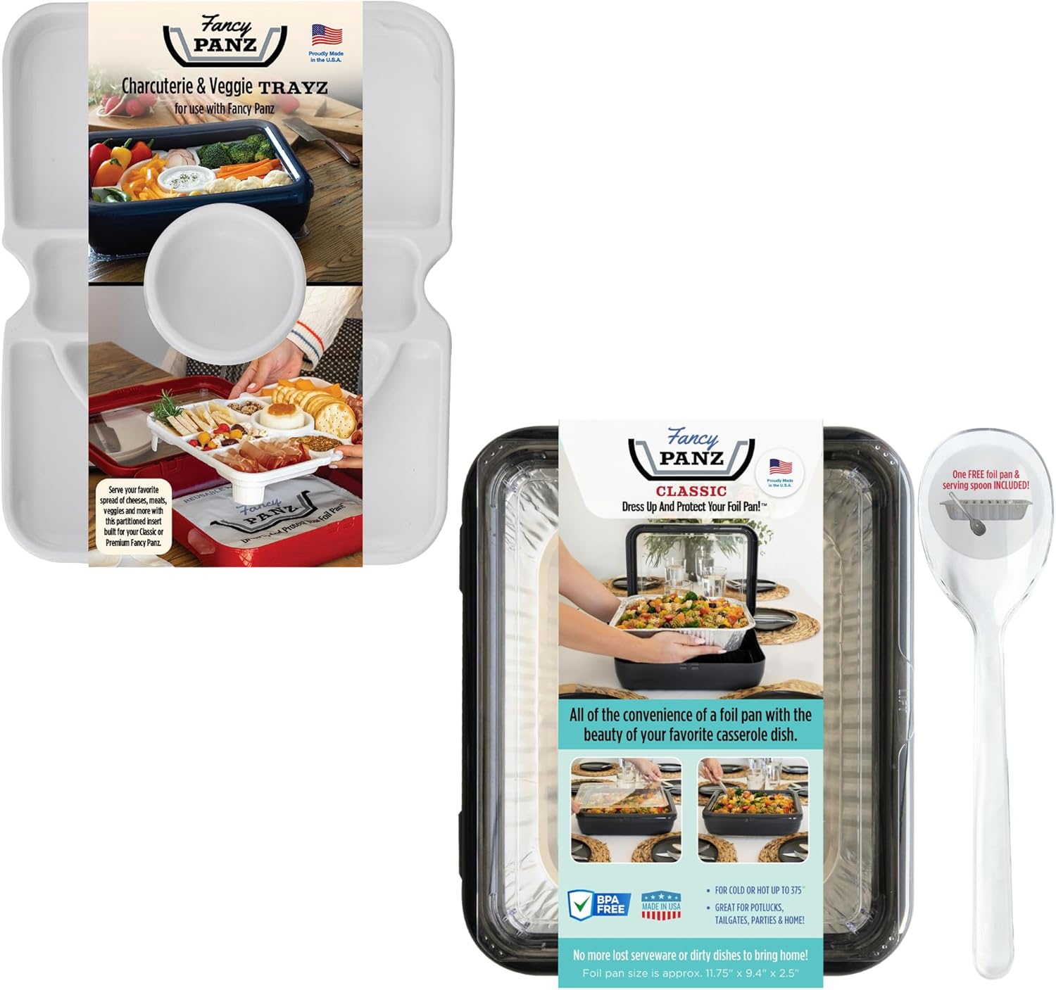 Amazon.com: Fancy Panz Bundle, Charcoal Classic + Charcuterie Insert ...