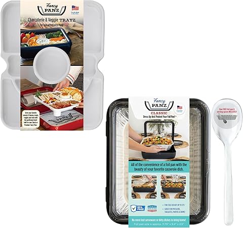 Amazon.com: Fancy Panz Bundle, Charcoal Classic Charcuterie Trayz ...