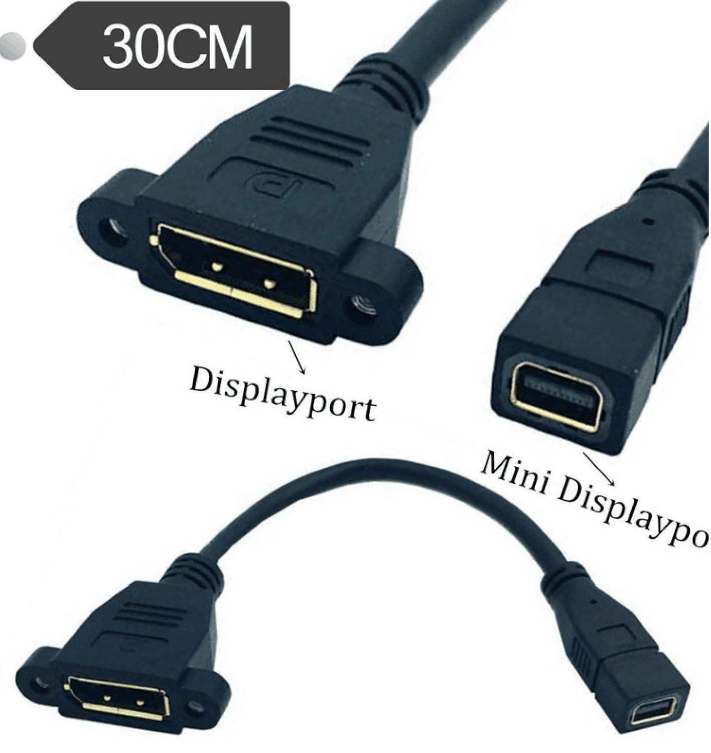 Amazon.com: Poyiccot Mini DP to DP Cable, 12inch/30cm Gold Plated Mini ...