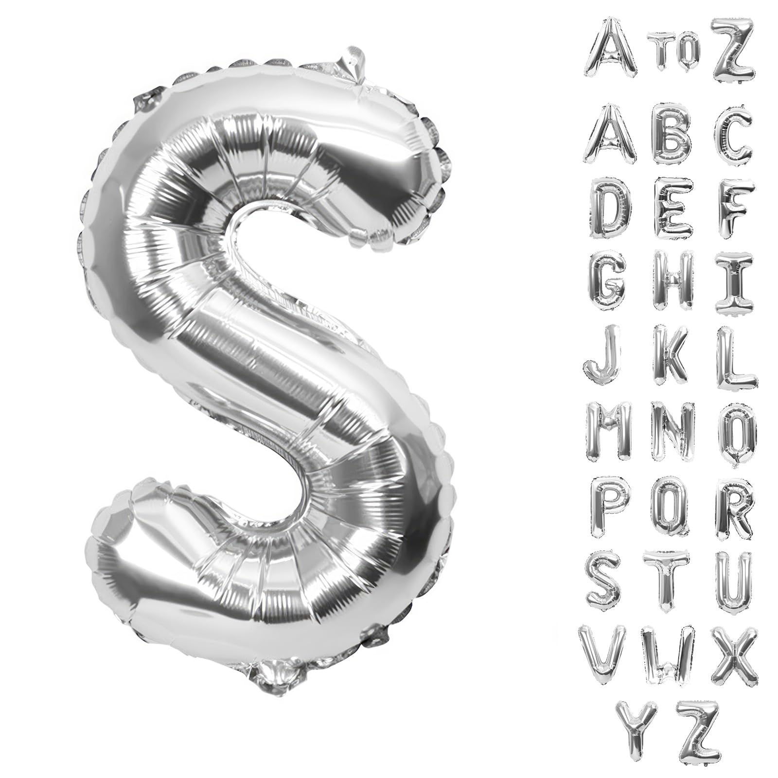 Amazon.com: Biapian 40 Inch Letter Balloons, Silver Big Letter S ...