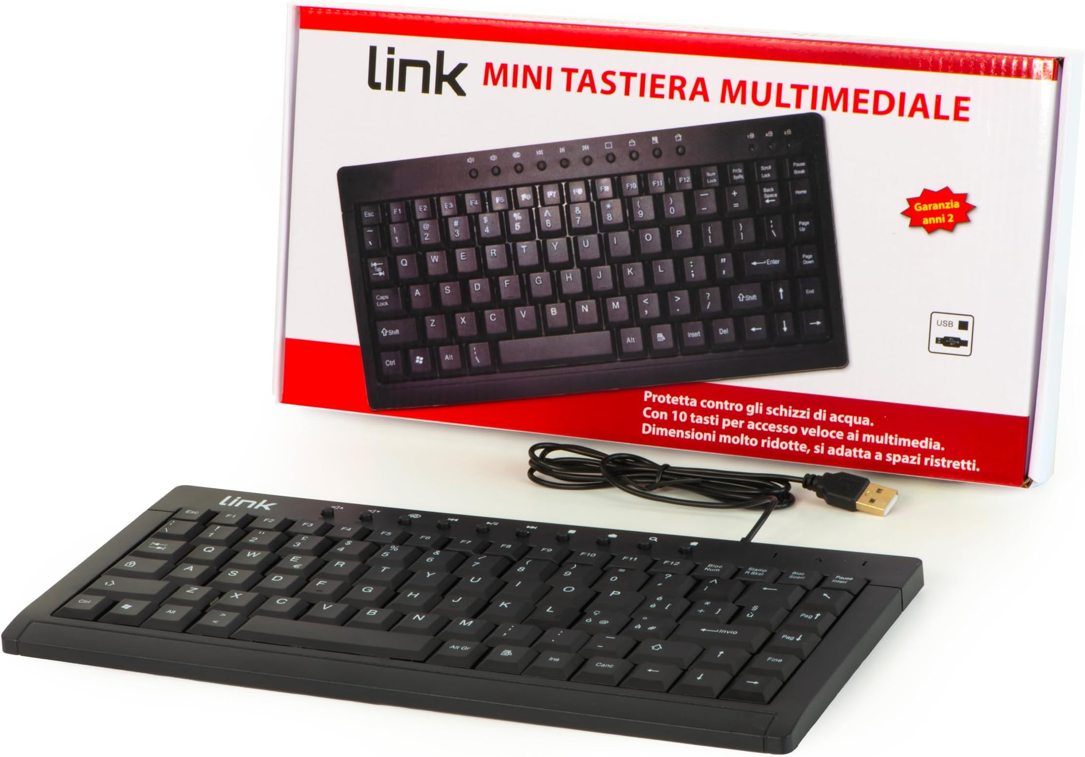 LINK MINI TASTIERA ITALIANA MULTIMEDIA USB : Amazon.it: Informatica