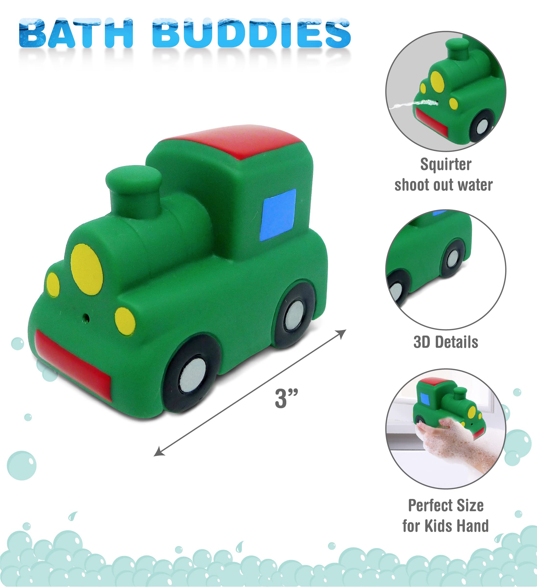 Snapklik.com : DolliBu Train Bath Buddy Squirter - Floating Green Train ...
