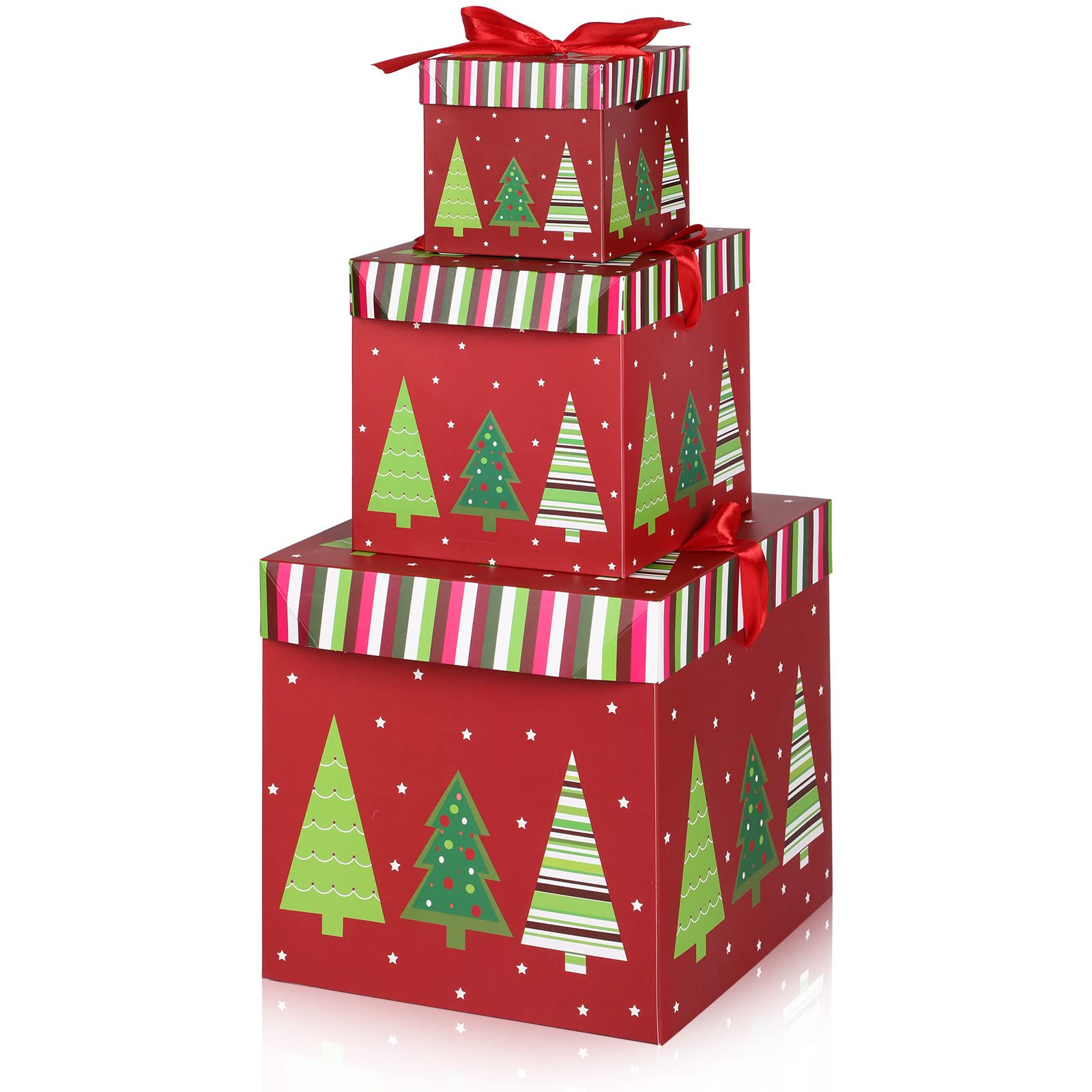 Amazon.com: 3 Pcs Christmas Nesting Gift Boxes with Lid Nesting Boxes ...