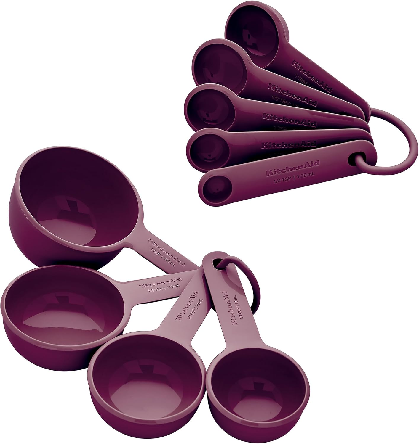 Amazon.com: KitchenAid Measuring Cups and Spoon Set, Beetroot, 9-Piece ...